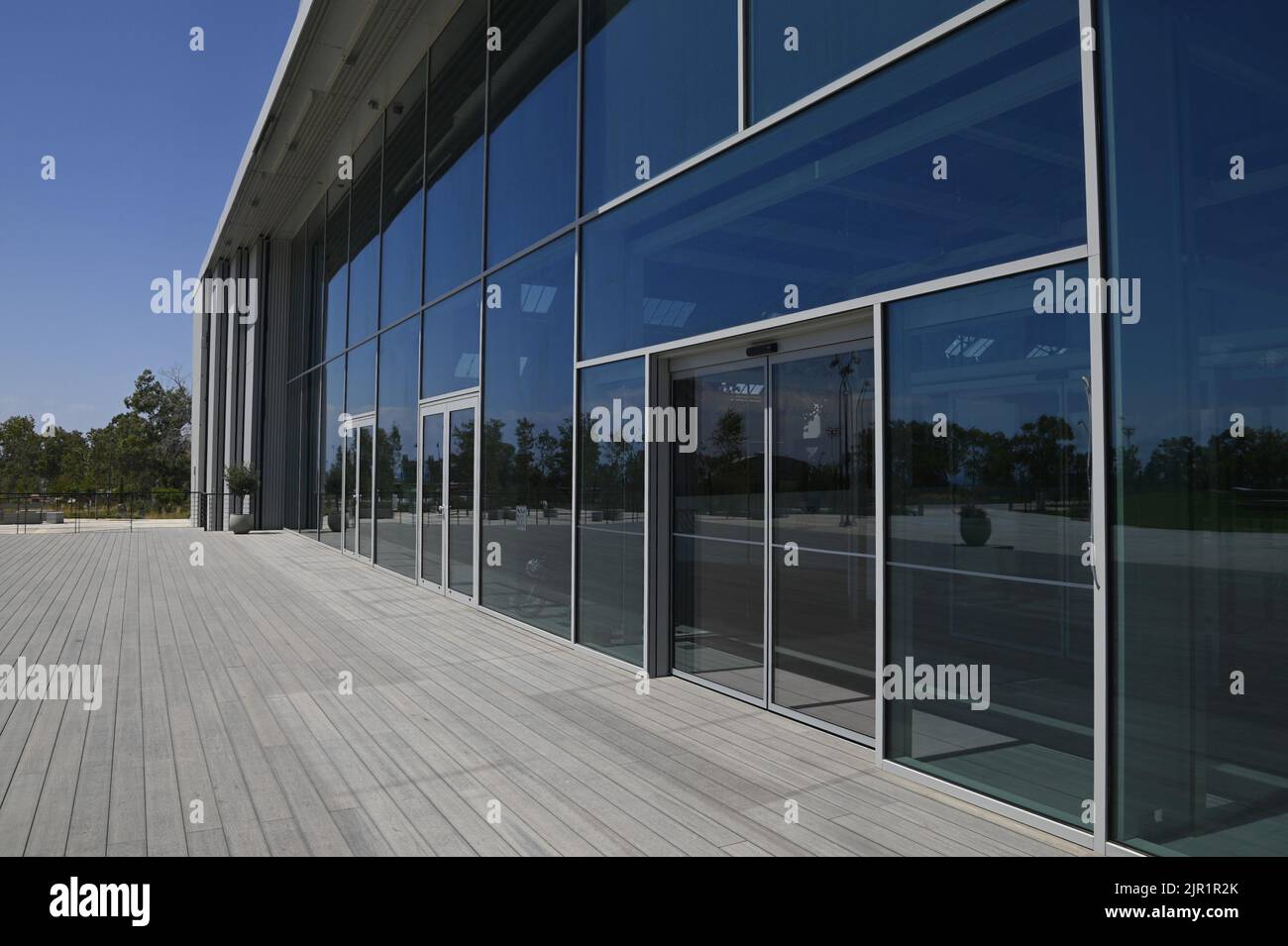 Landscape with scenic exterior view of Ellinikon Experience Park an ...