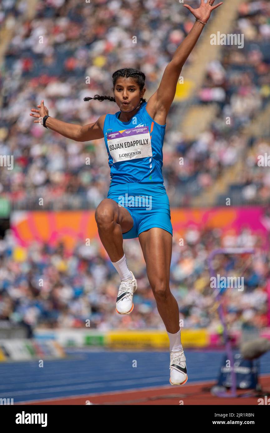 Ancy Sojan Edappilly of India competing in the women’s long jump at the ...