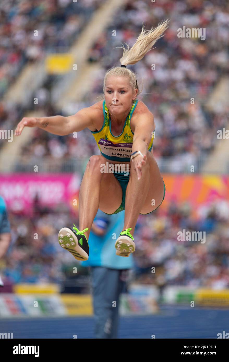 Brooke Buschkuehl of Australia competing in the women’s long jump at ...