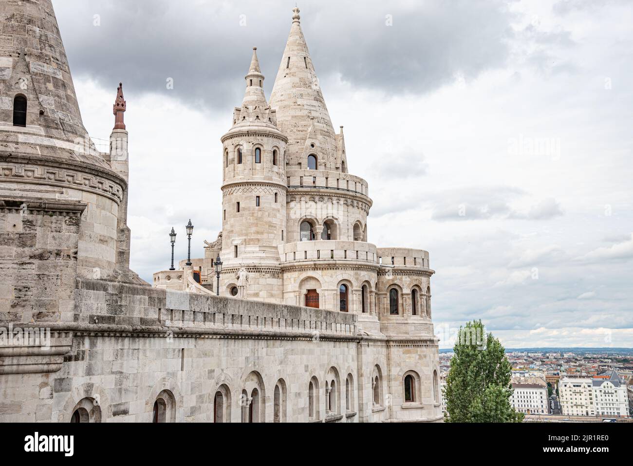 Architectural building Fishermens Bastion in Budapest, Hungary Stock ...