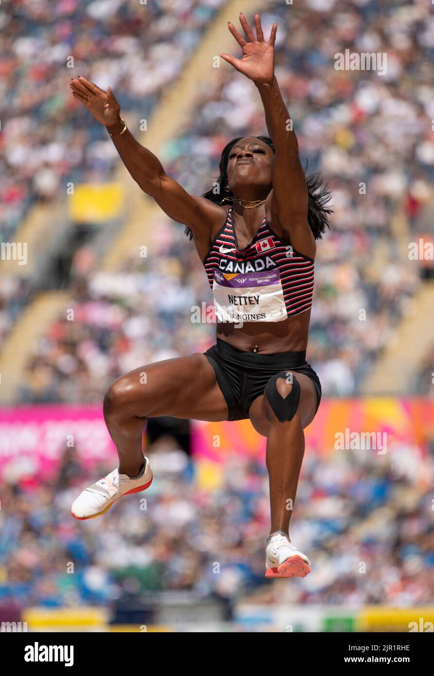 Christabel Nettey of Canada competing in the women’s long jump at the ...
