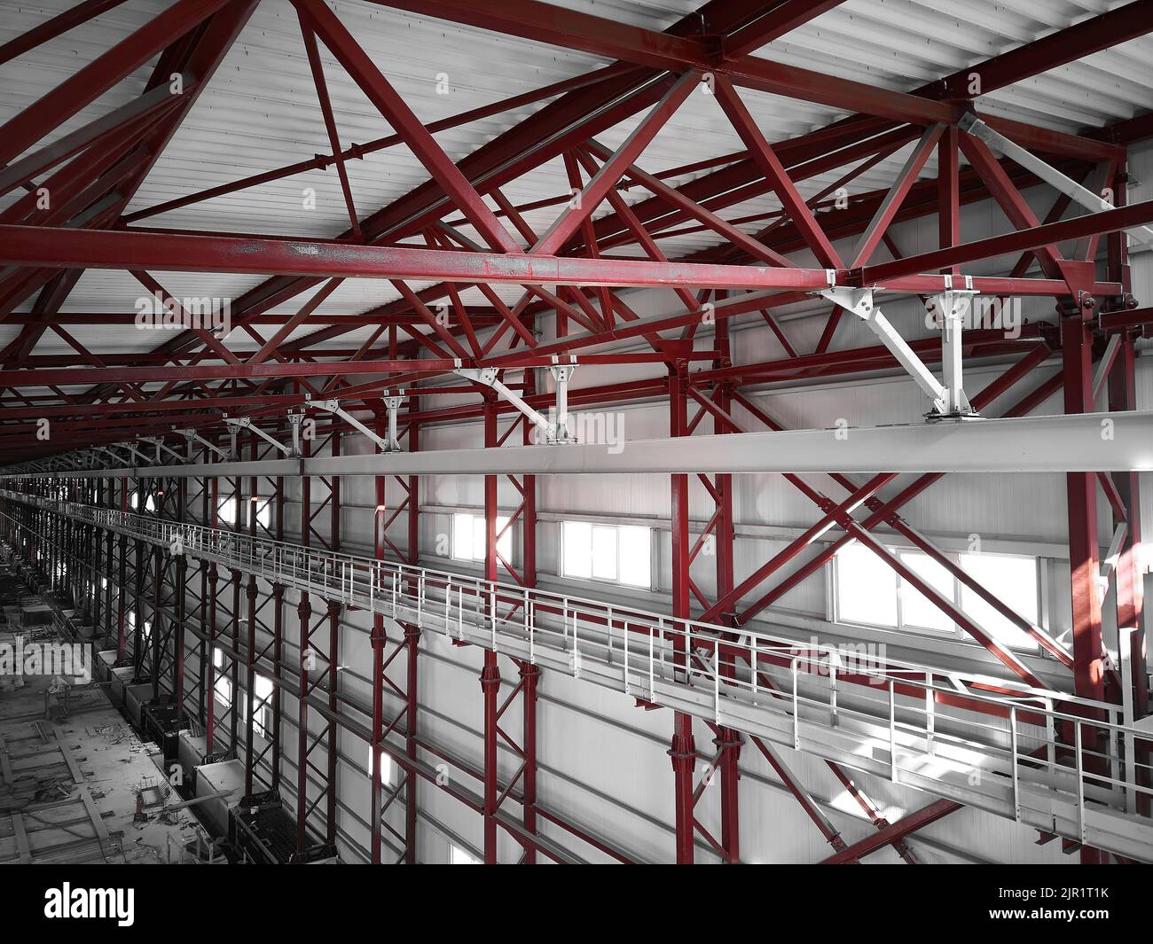 Metal framework structures of industrial building Stock Photo - Alamy