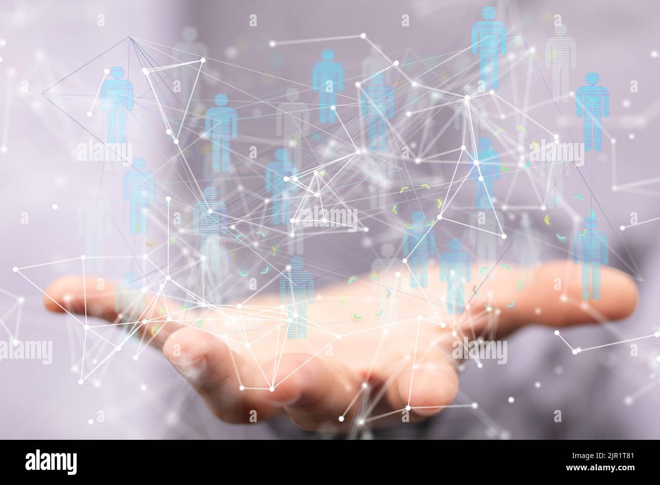 A hand touching global network and data customer connection Stock Photo - Alamy
