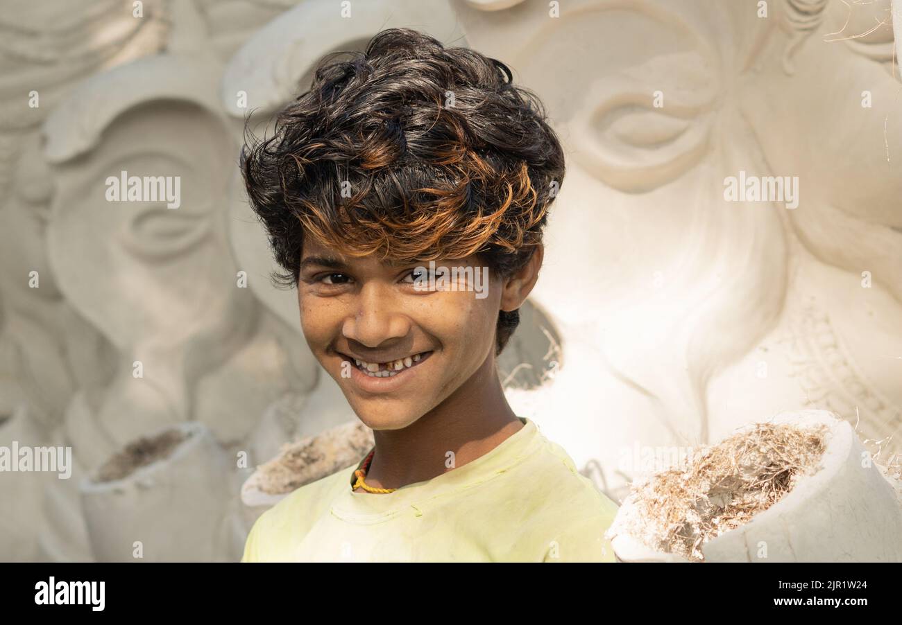 Pileru, India - July 28,2022: Young boy portrait missing one teeth ...