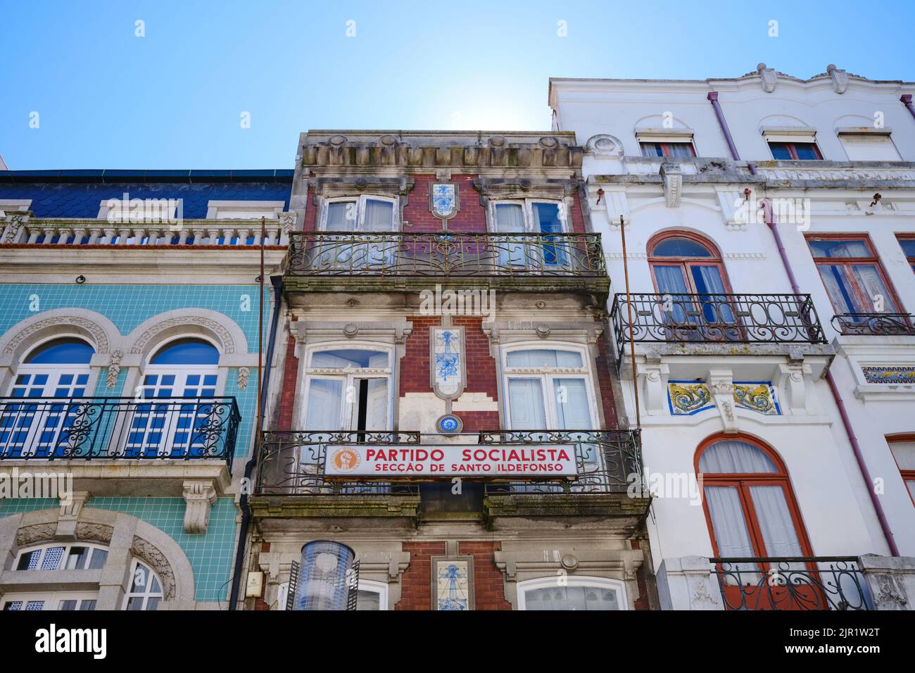 Typical building fronts in portugals second city porto hi-res stock ...
