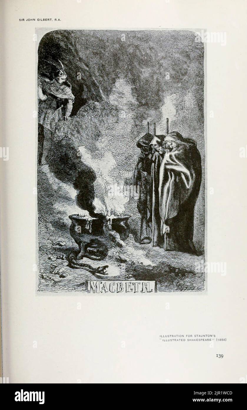 Macbeth visiting the three witches on the blasted heath Macbeth By Sir ...