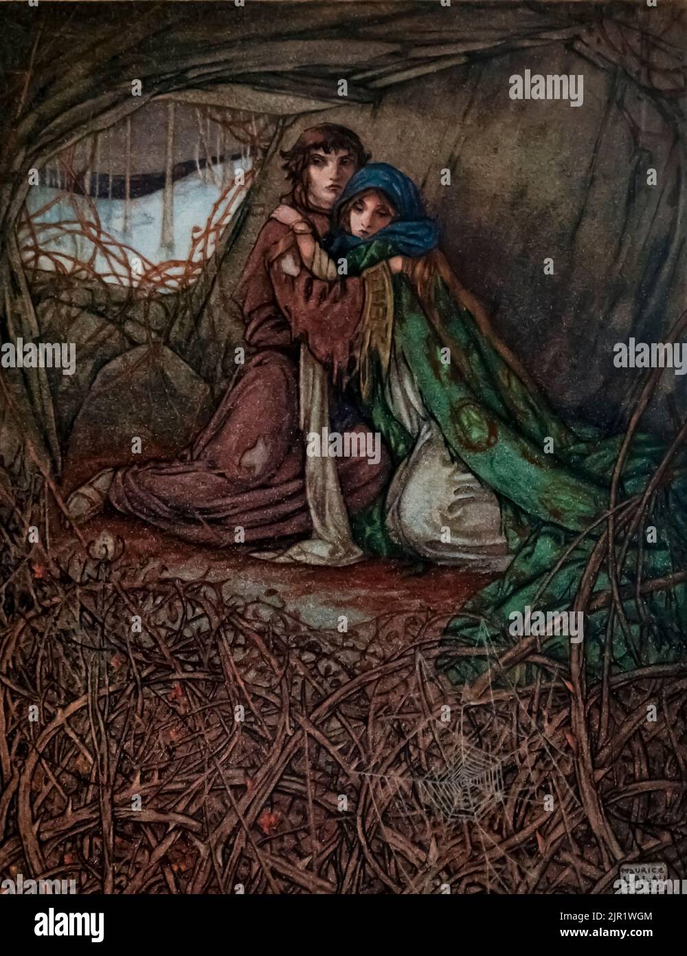 The lovers lived crouching in the hollow of a rock from the book ' The ...