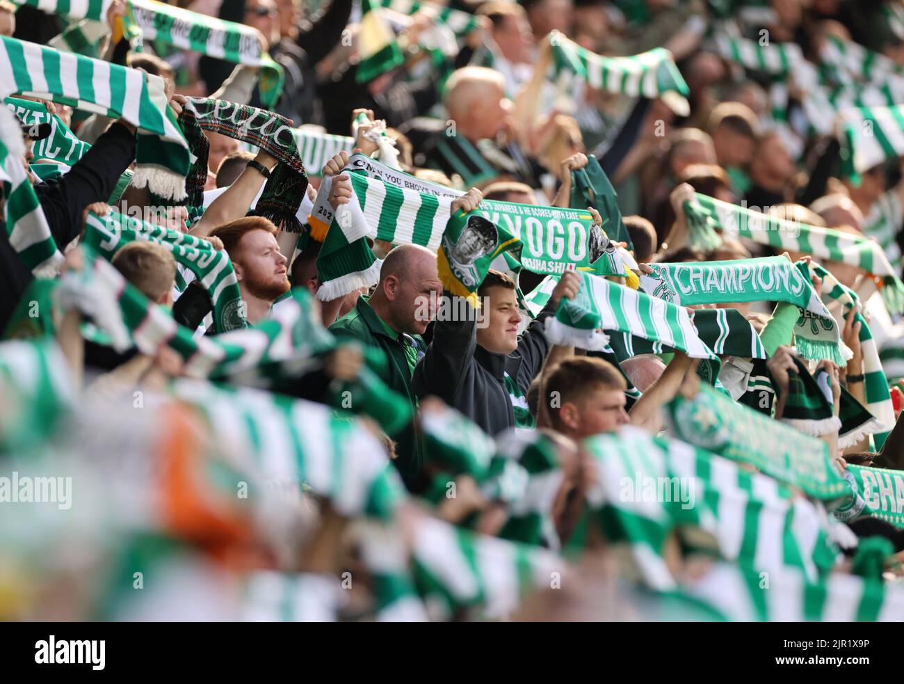 Celtic fans in the stands show their support during the cinch ...