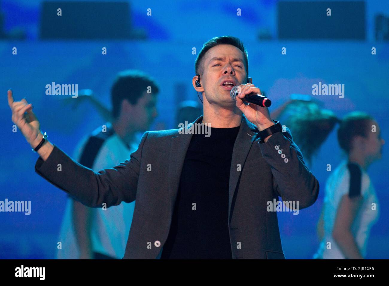 Moscow, Russia. 20th of August, 2022. Singer Stas Piekha performs at ...