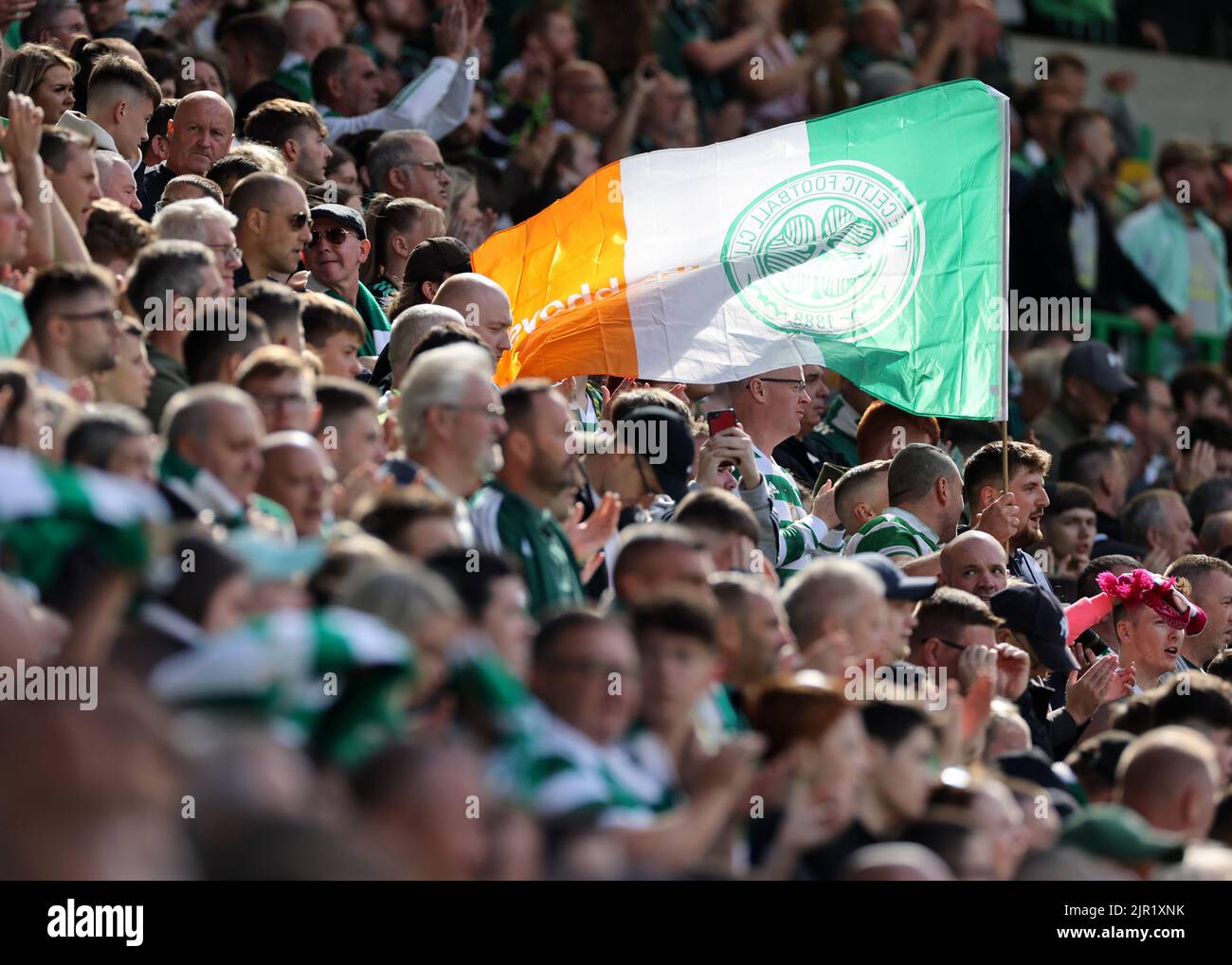 Celtic fans in the stands show their support during the cinch ...