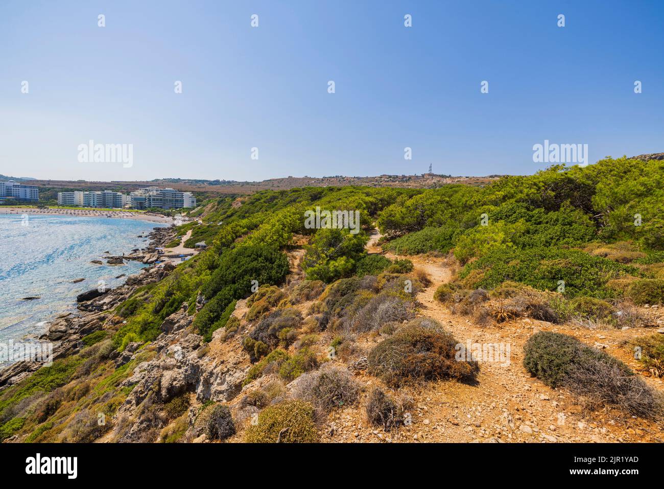 Beautiful view from mountain to coastal rocky line of Mediterranean sea ...