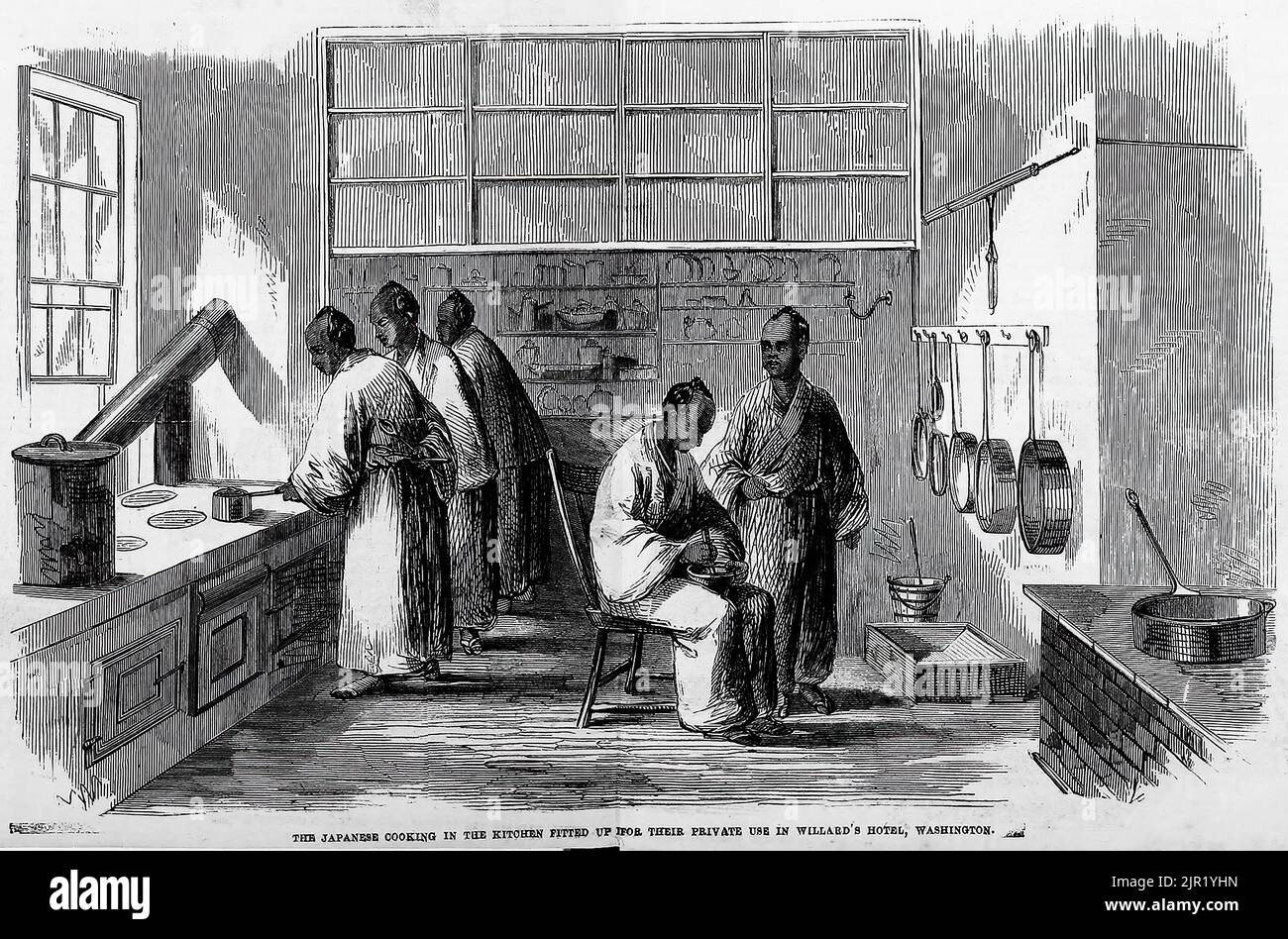 The Japanese cooking in the kitchen fitted up for their private use in ...