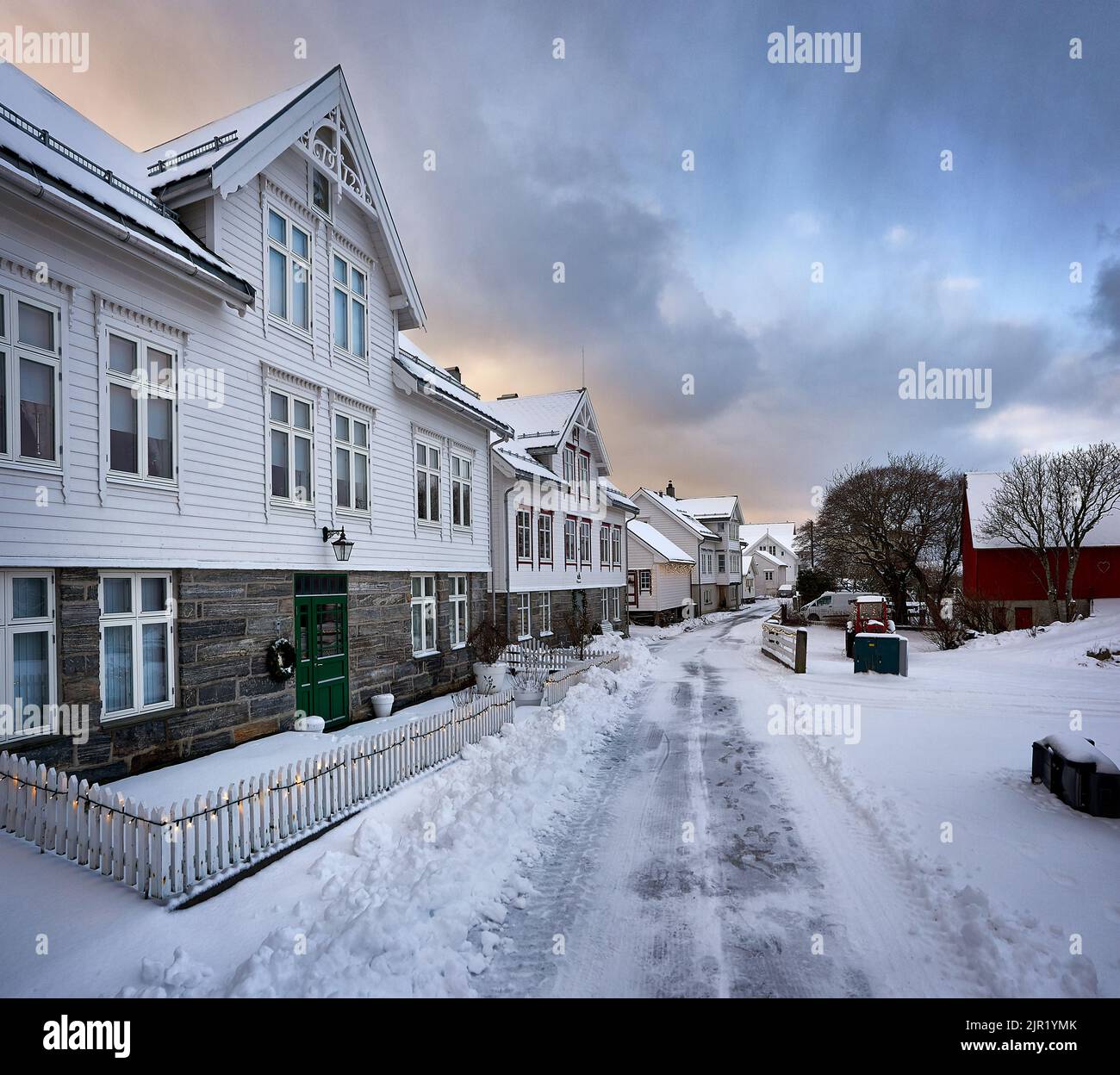 The picturesque fishing village of Alnes on Godøy, Sunnmøre, Møre og ...