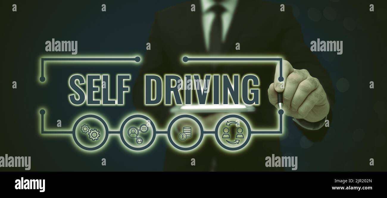 Conceptual display Self Driving. Business approach Autonomous vehicle ... Conceptual display Self Driving. Business approach Autonomous vehicle ...