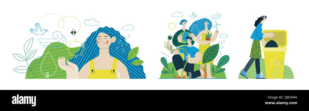 Man thinking about recycling environment Stock Vector Images - Alamy