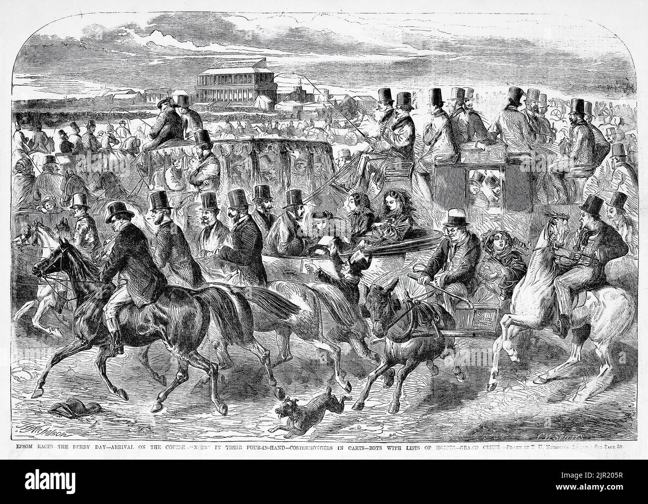 Epsom races the derby day - Arrival on the course - Costermongers in ...