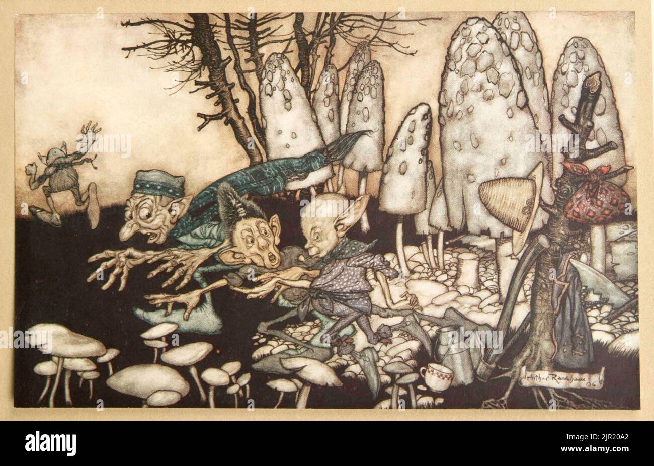 A band of workmen, who were sawing down a toadstool, rushed away ...