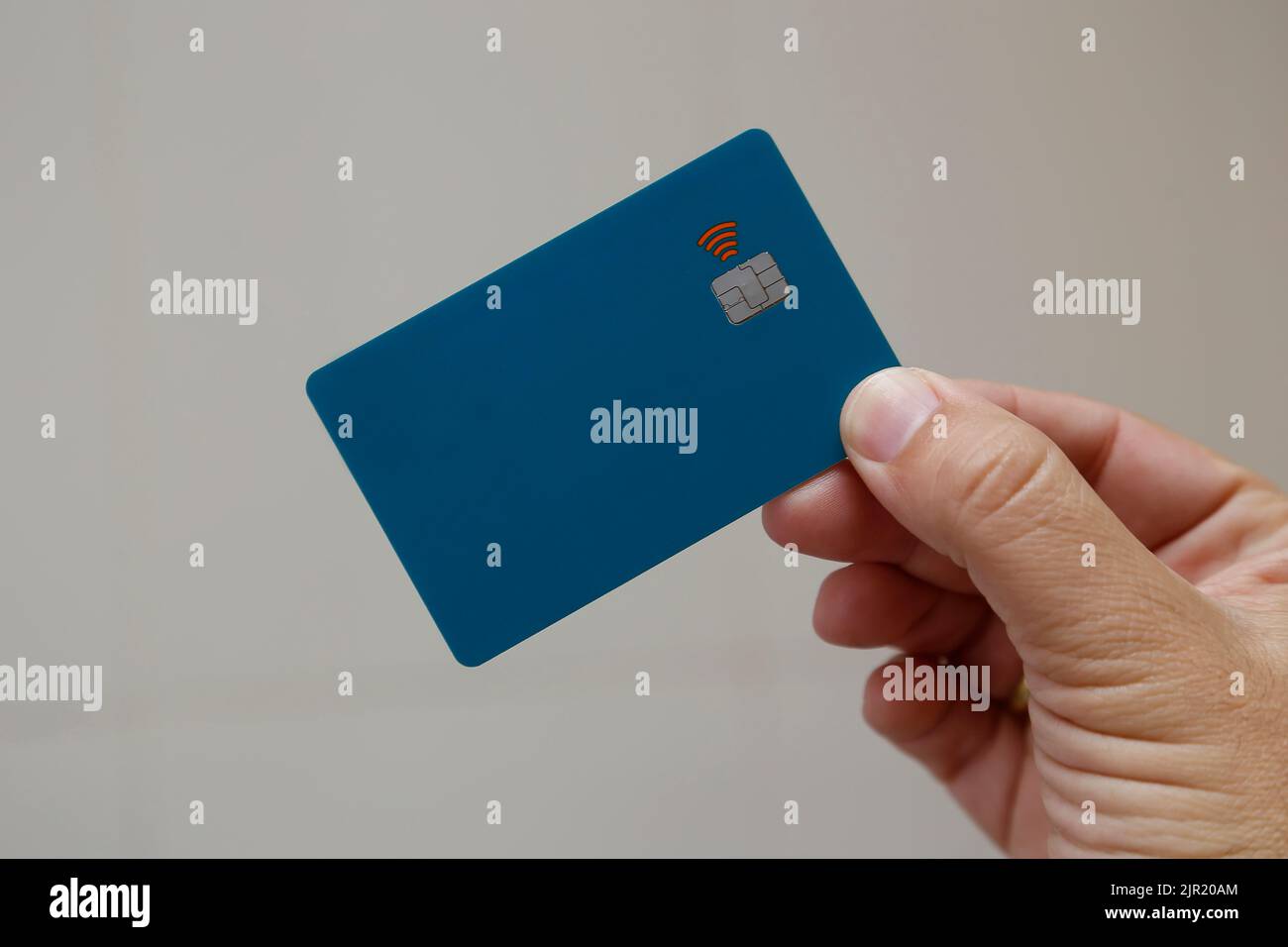 green credit or debit contactless card with contact less sign. Digital ...