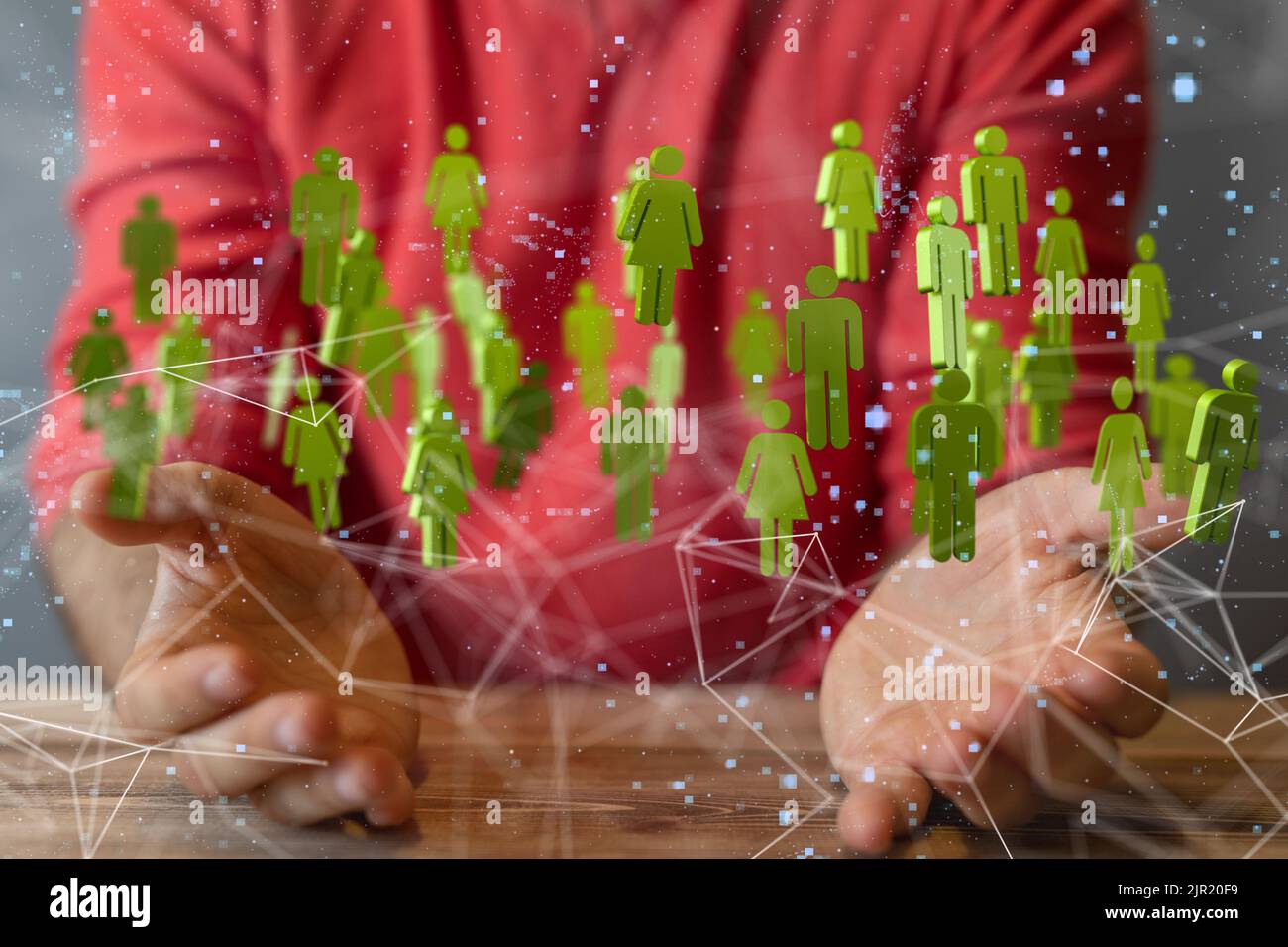 The global network data in hand Stock Photo - Alamy