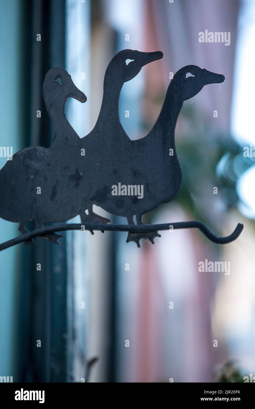 France. Paris (75) 12th district. Sign with the effigy of the goose on ...