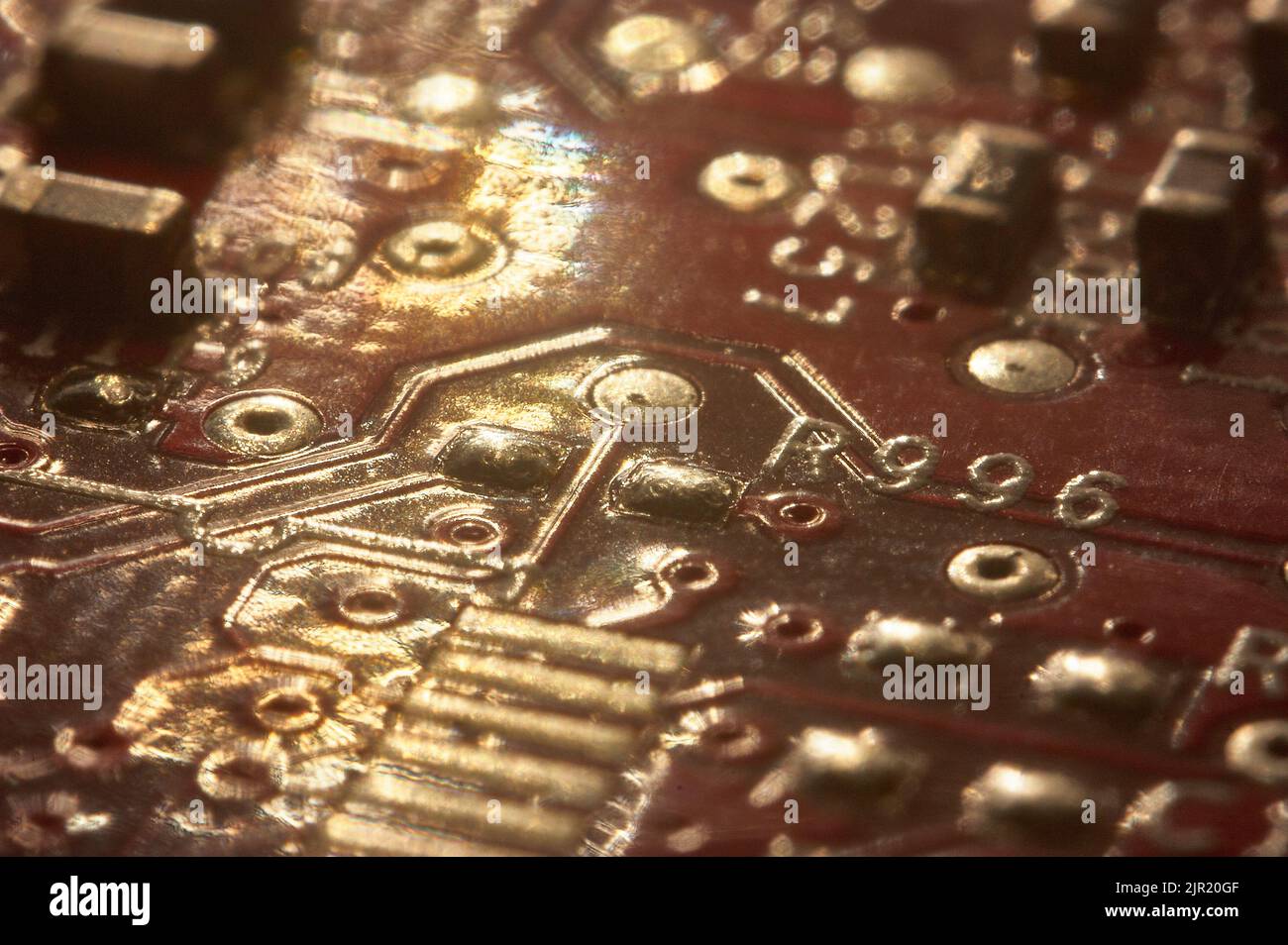 electronic background: Internal components of a printed circuit with ...