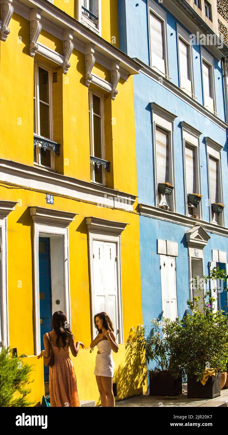 France. Paris (75) 12th arrondissement. The colorful facades of the ...