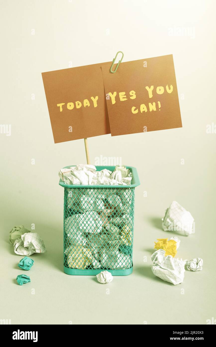 Conceptual display Yes You Can. Word for Positivity Encouragement ...