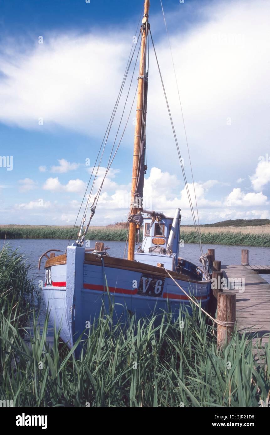 Fishing boat moored in Denmark Stock Photo - Alamy