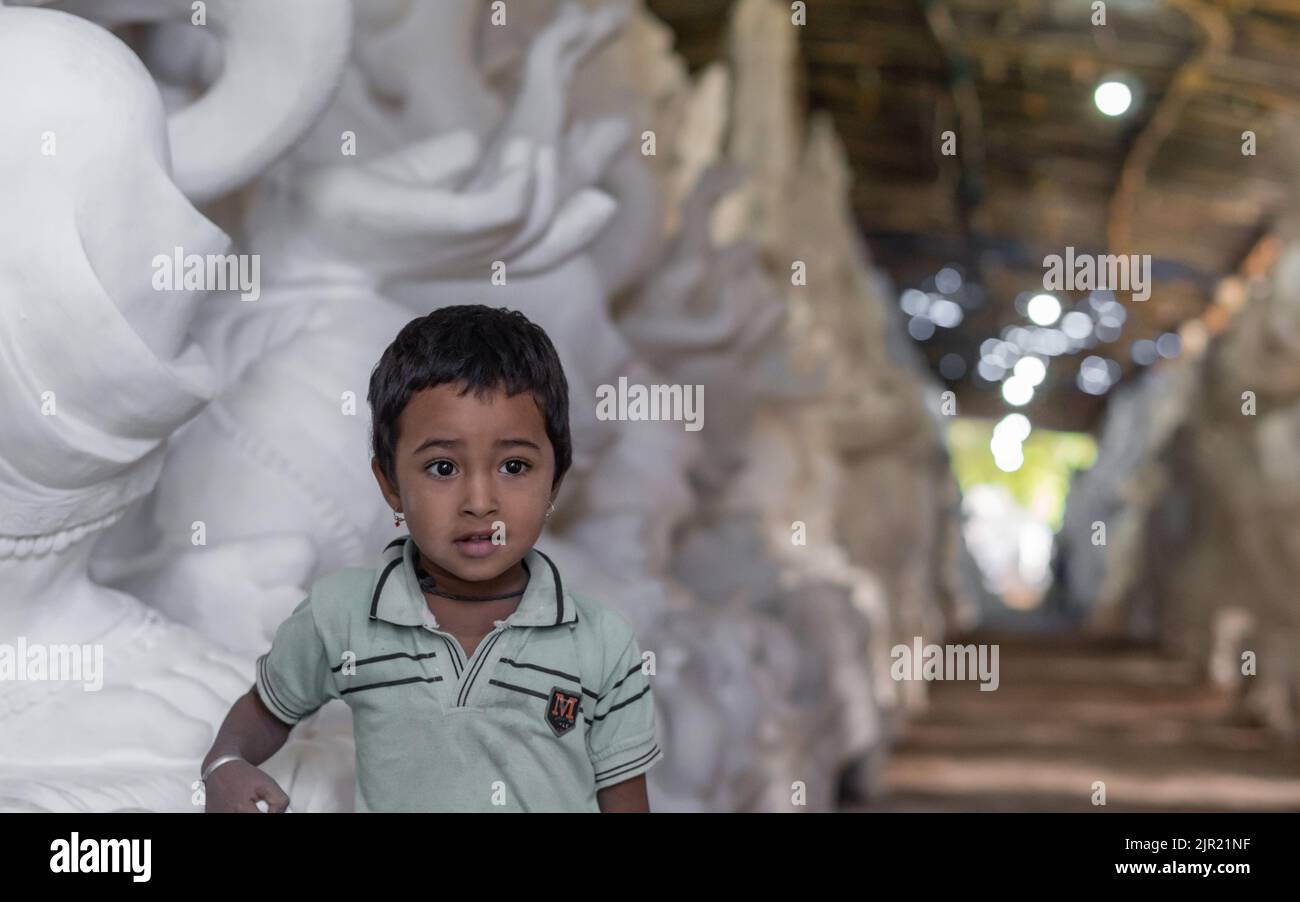 Pileru, India - July 28,2022: Beautiful Picture of a boy with ear rings ...