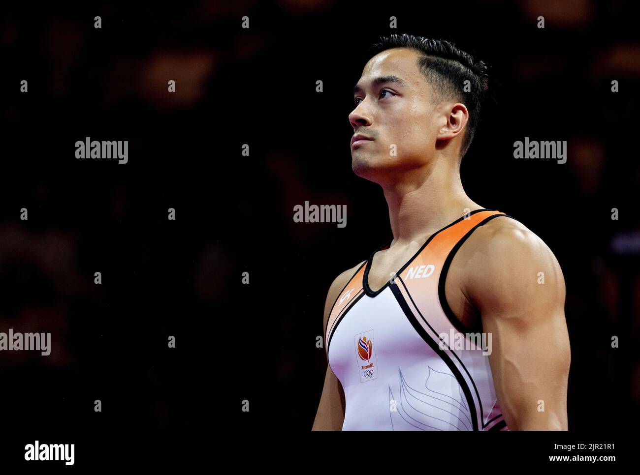 MUNICH - Loran de Munck in action during the vault final on the ...