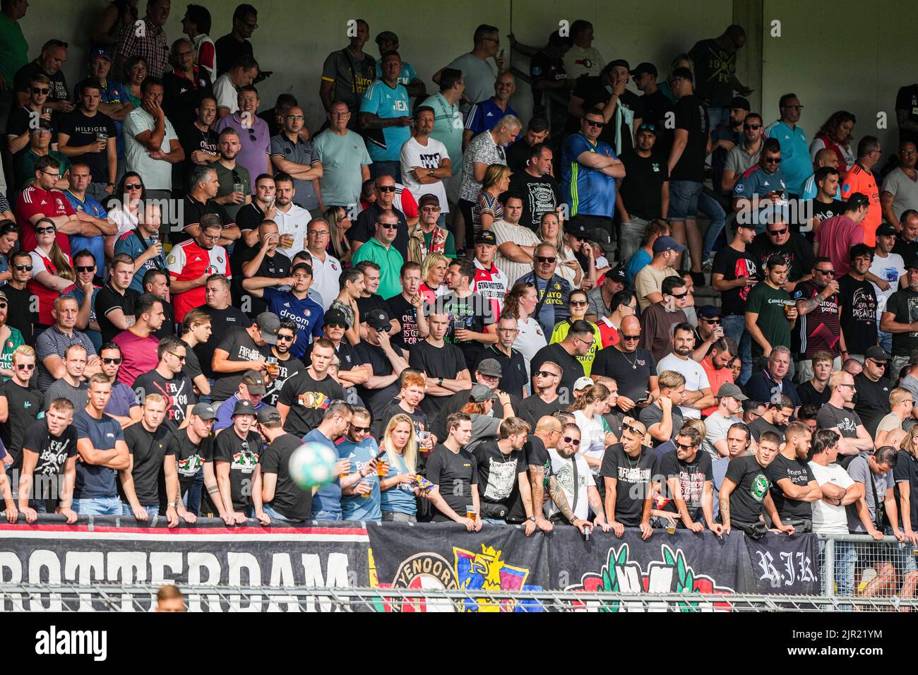 Waalwijk - Fans of Feyenoord during the match between RKC Waalwijk v ...