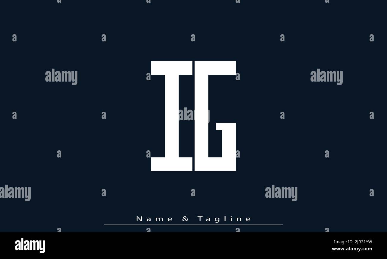 Alphabet letters Initials Monogram logo IG , GI Stock Vector Image ...