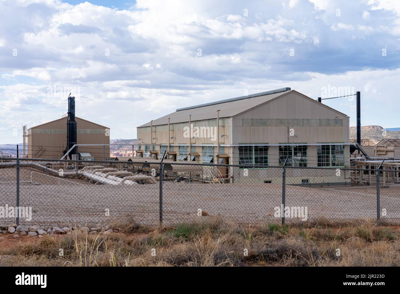 The compressor building at a compressor station for a high-pressure ...