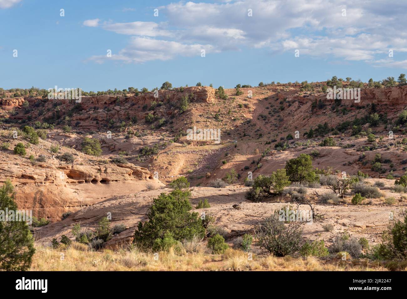 Right-of-way of a buried underground high-pressure natural gas pipeline ...