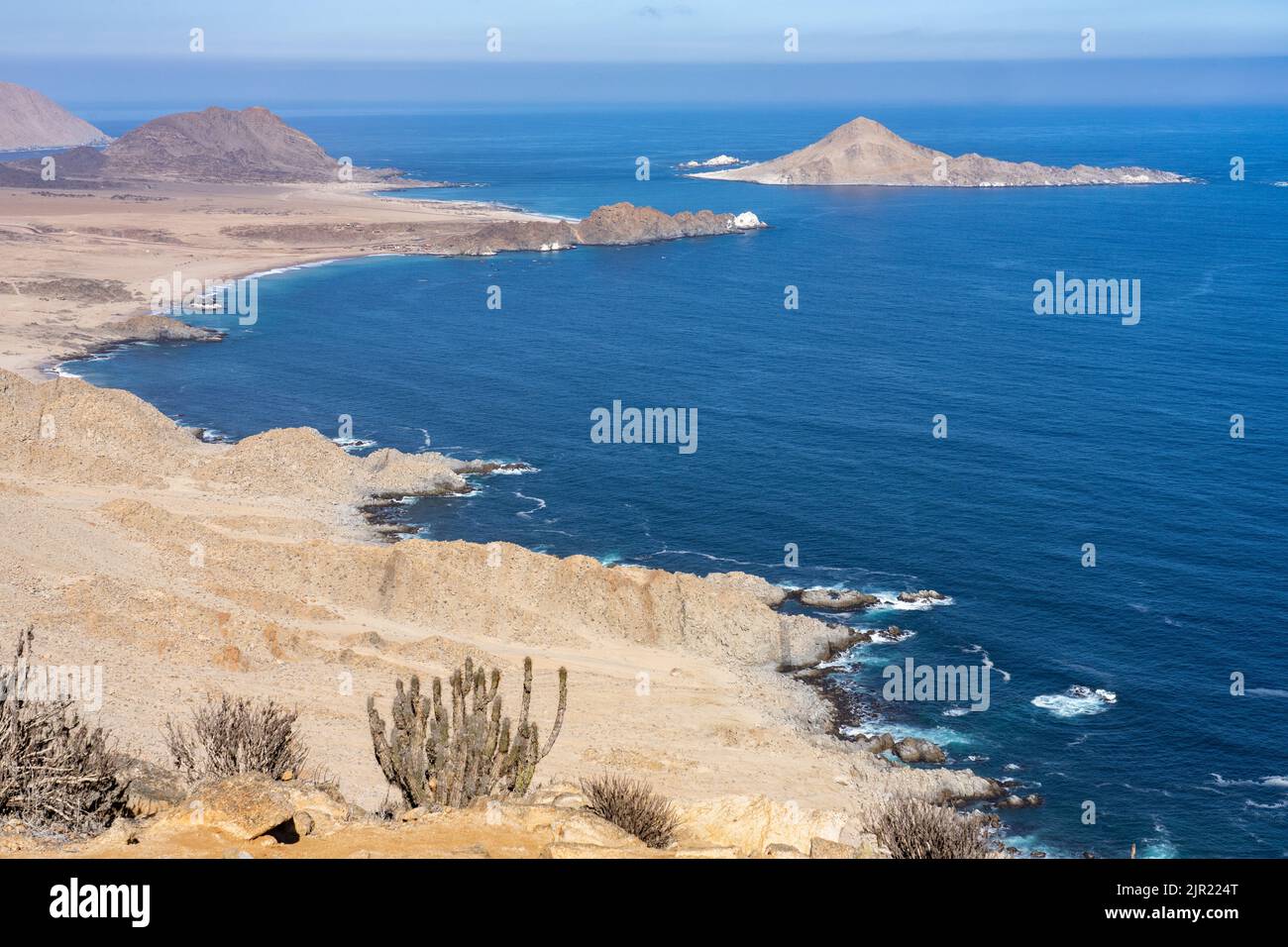 View of Pan de Azucar Island from an overlook in Pan de Azucar National ...