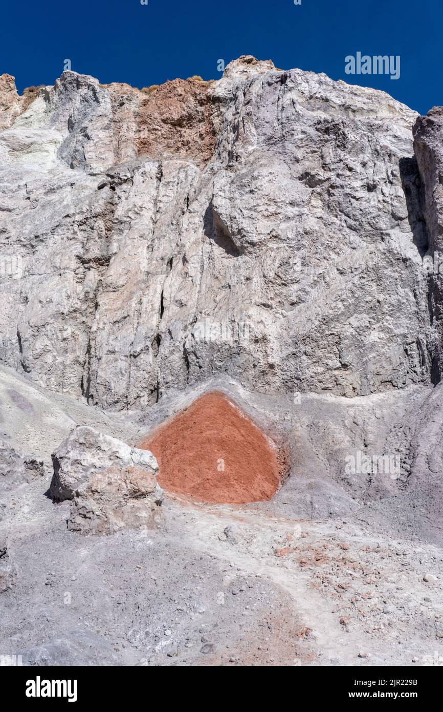 Eroded geological formations in Valle del Arcoiris or Rainbow Valley ...