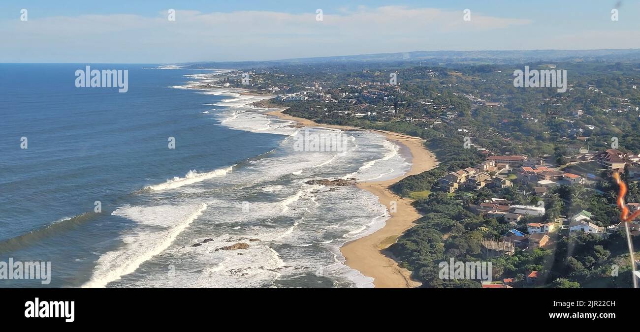 A scenic bird's eye view of the beautiful coastal town in KwaZulu Natal ...
