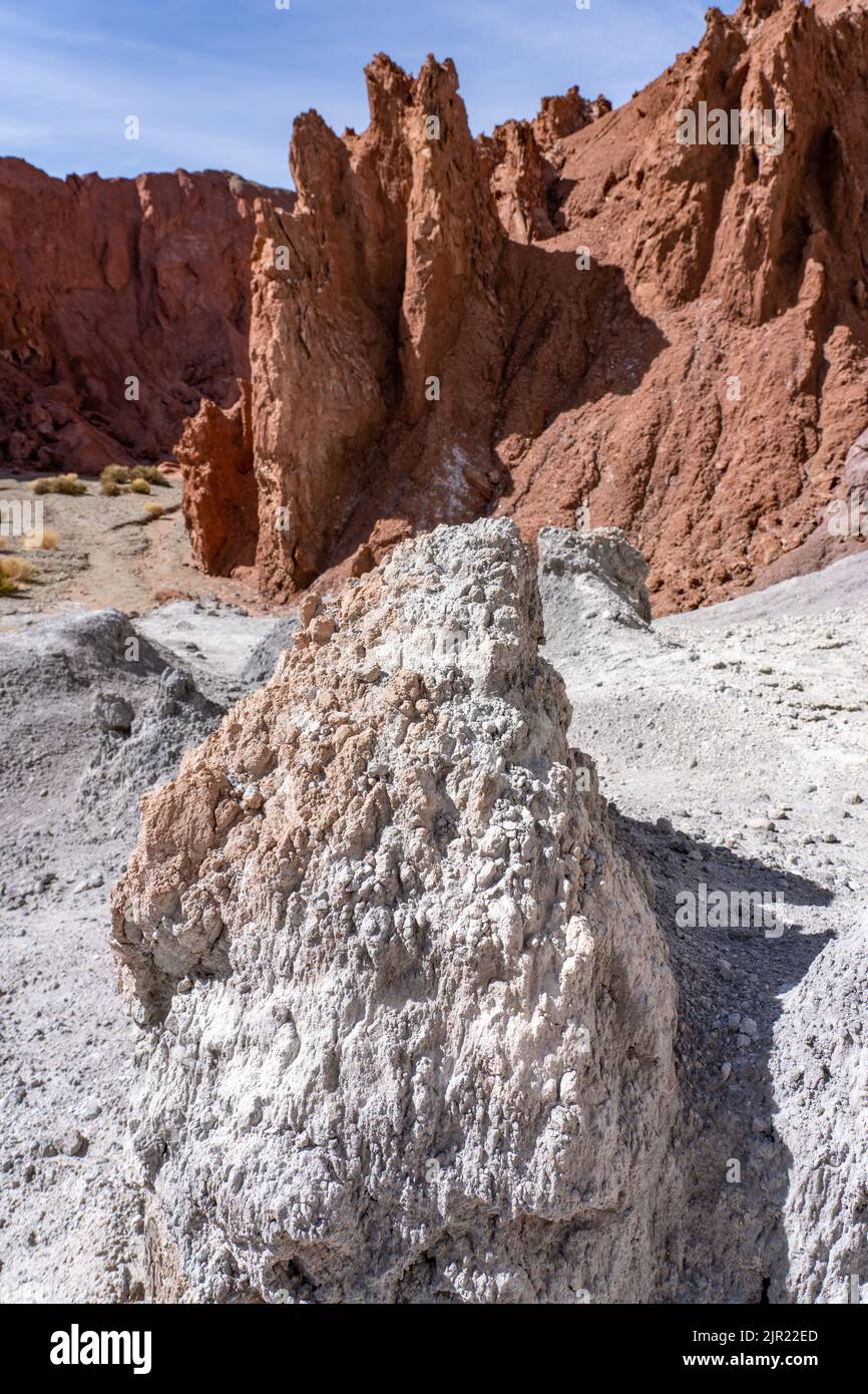 Eroded geological formations in Valle del Arcoiris or Rainbow Valley ...