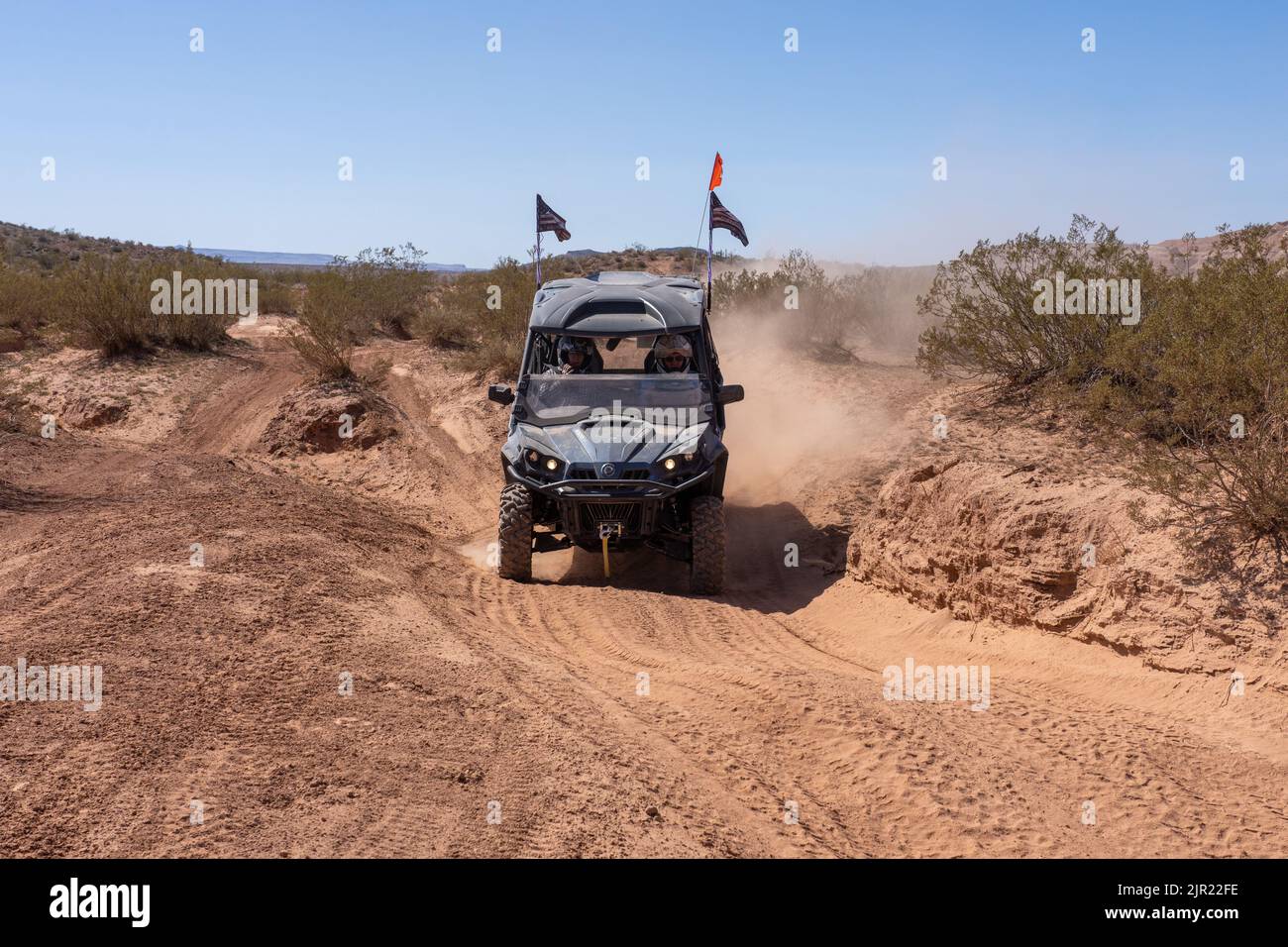 A 4-wheel drive OHV or off-highway vehicle on a trail ride through the ...