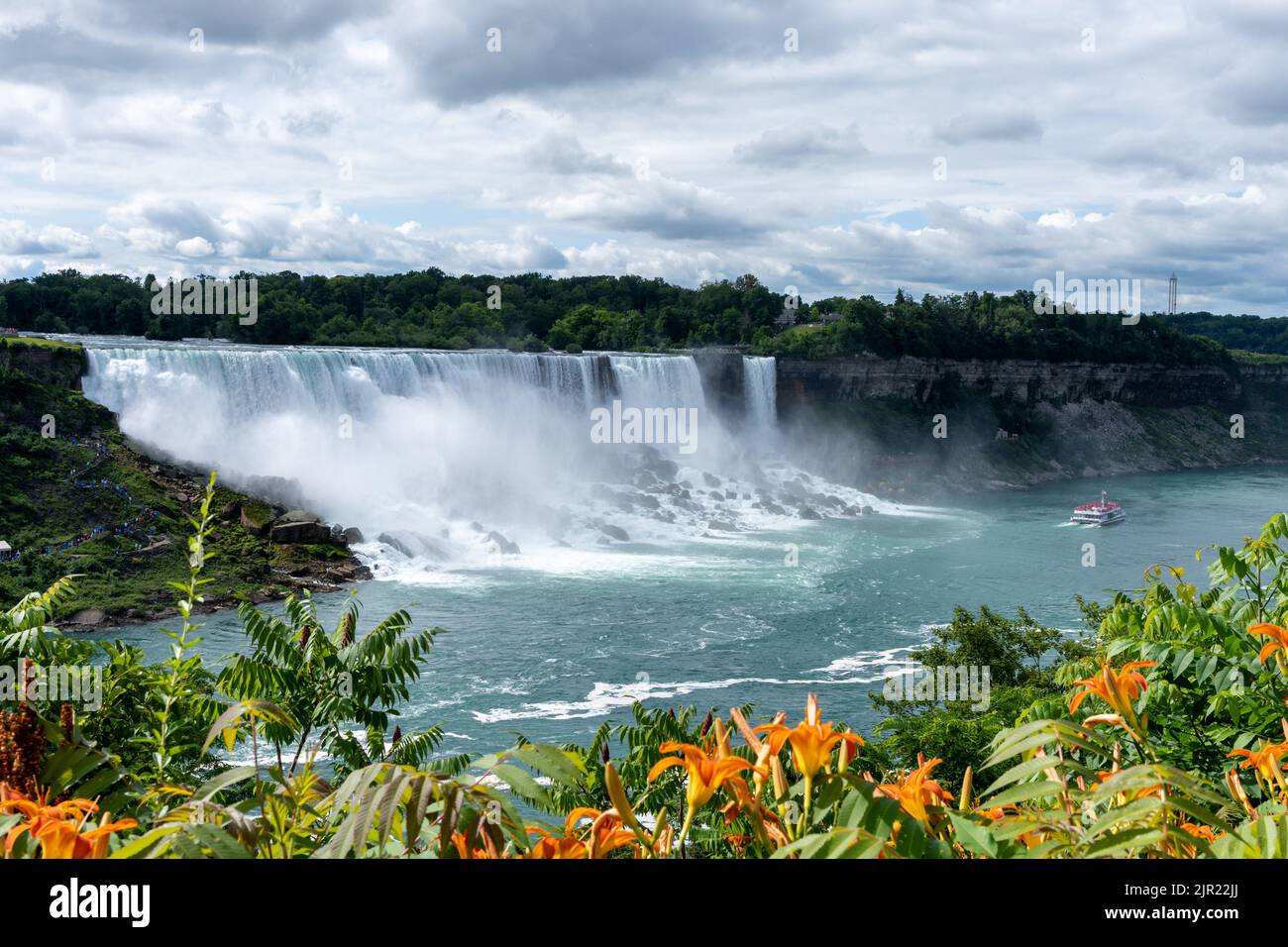 Niagara Falls Cruise Boat Tour. Ontario, Canada. American Falls Stock ...
