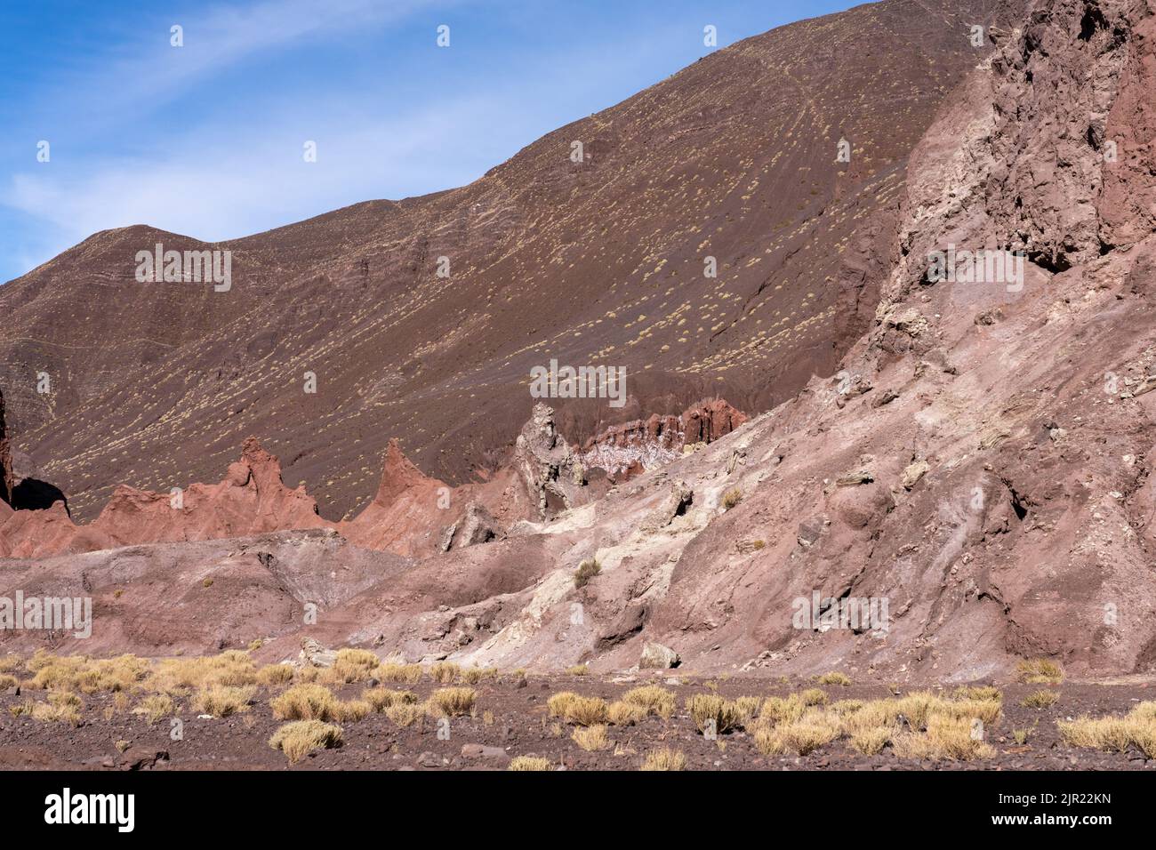 Colorful eroded geological formations in Valle del Arcoiris or Rainbow ...