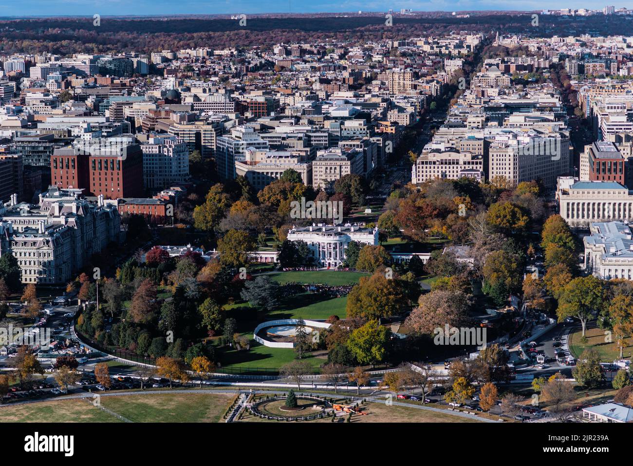 View of the White House From the top of the Washington Monument Stock ...