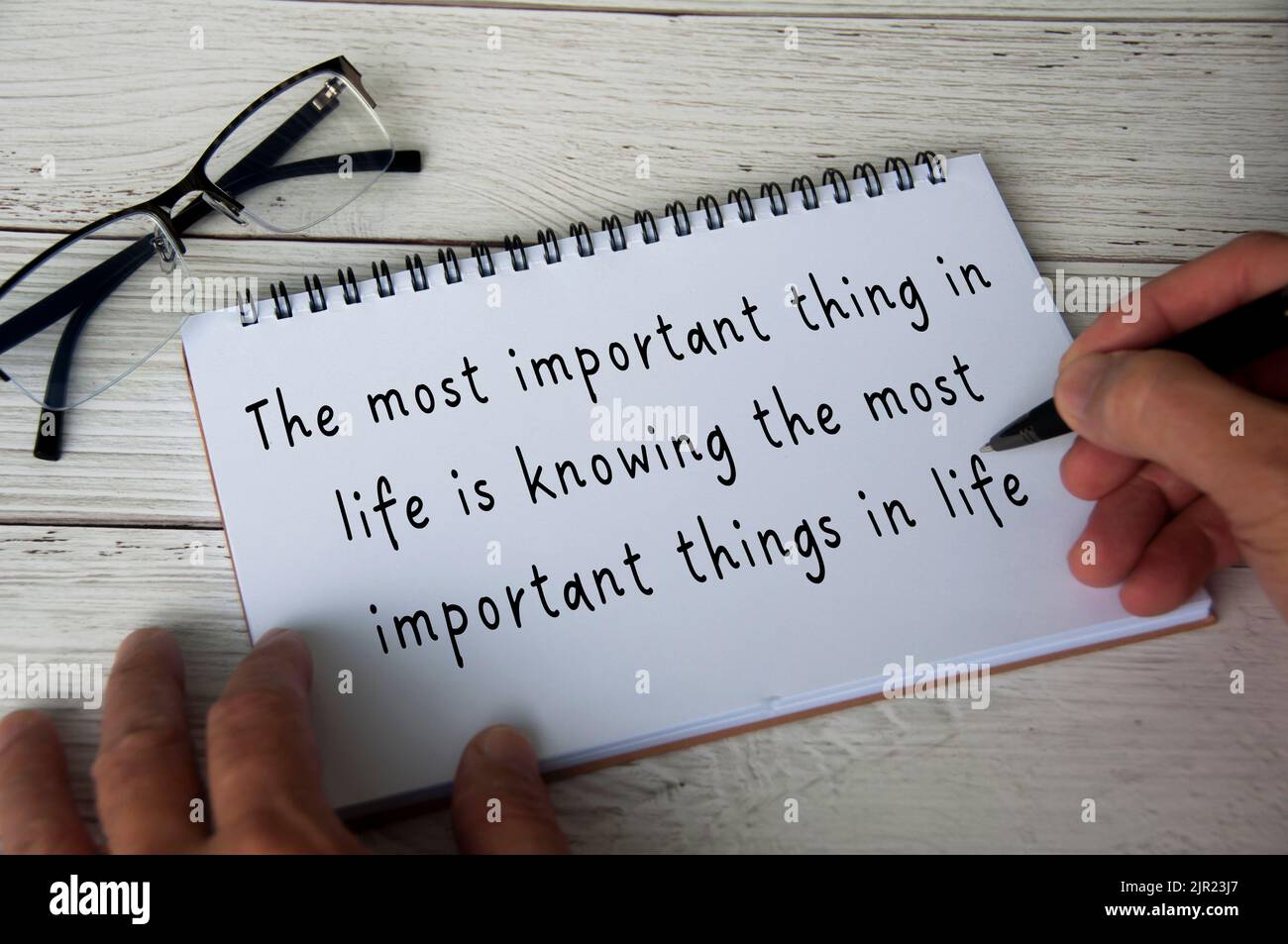 Inspirational quote text - The most important thing in life is knowing ...