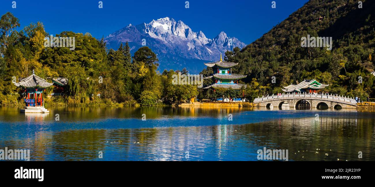 Near Old Town Lijiang is Jade Sprng Park with the Jade Dragon Snow ...