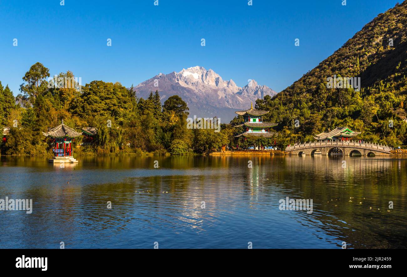 Near Old Town Lijiang is Jade Sprng Park with the Jade Dragon Snow ...