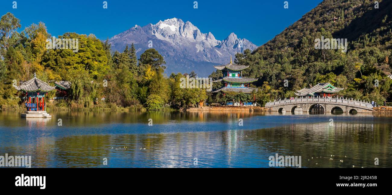 Near Old Town Lijiang is Jade Sprng Park with the Jade Dragon Snow ...