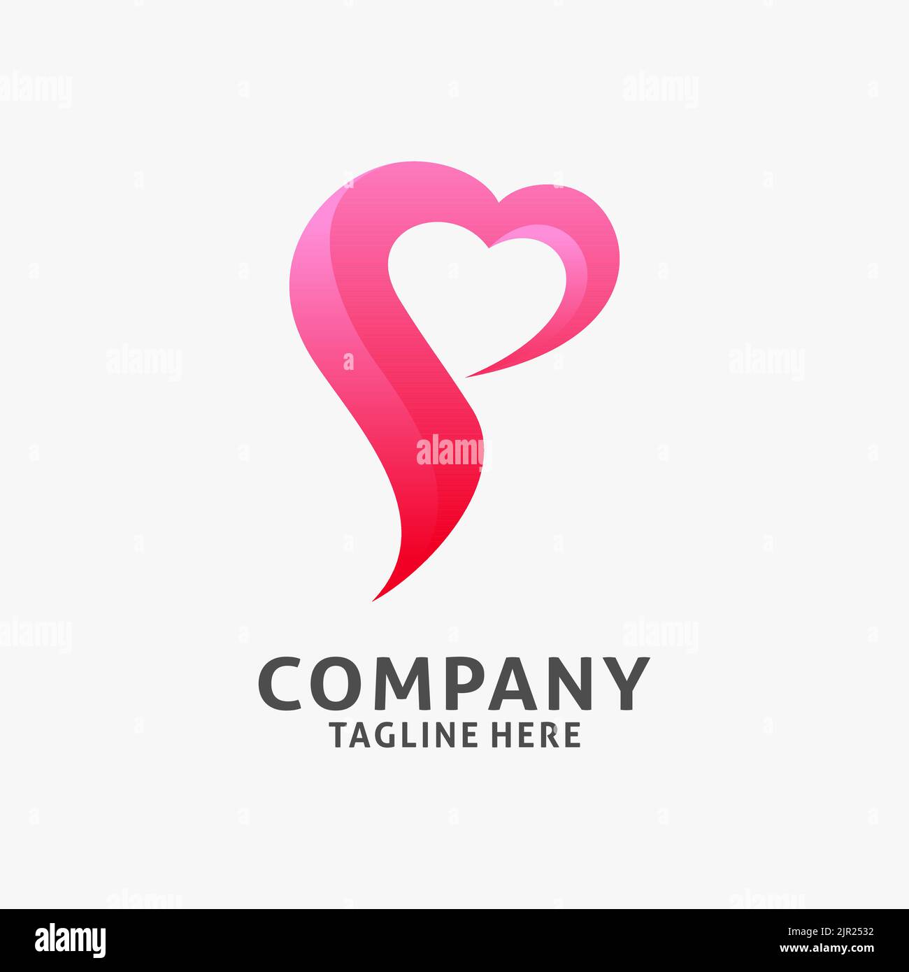 Letter P love logo design Stock Vector Image & Art - Alamy