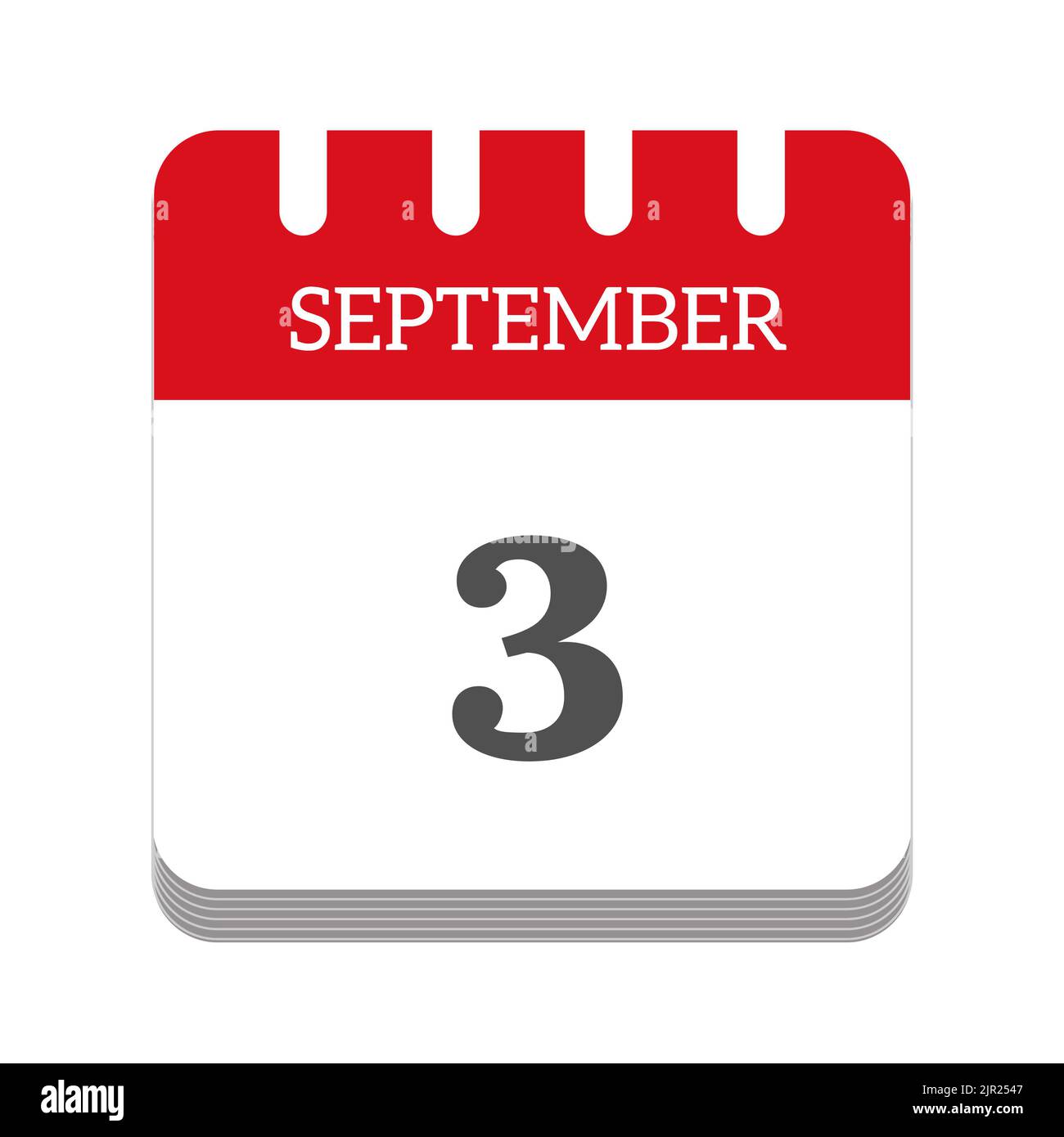 September 3 calendar flat icon Stock Photo - Alamy