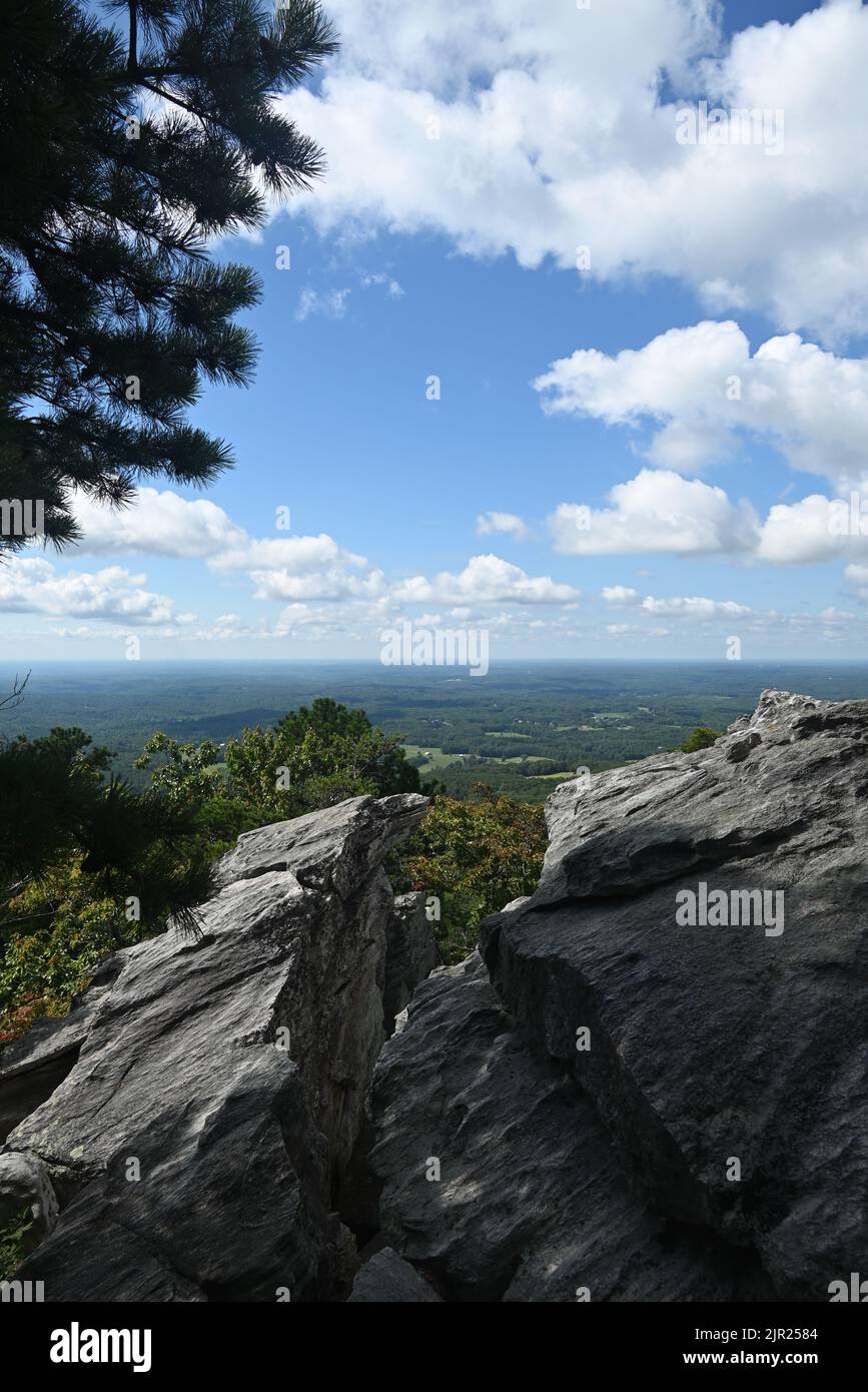 Looking south over the North Carolina Piedmont region from the rocky ...