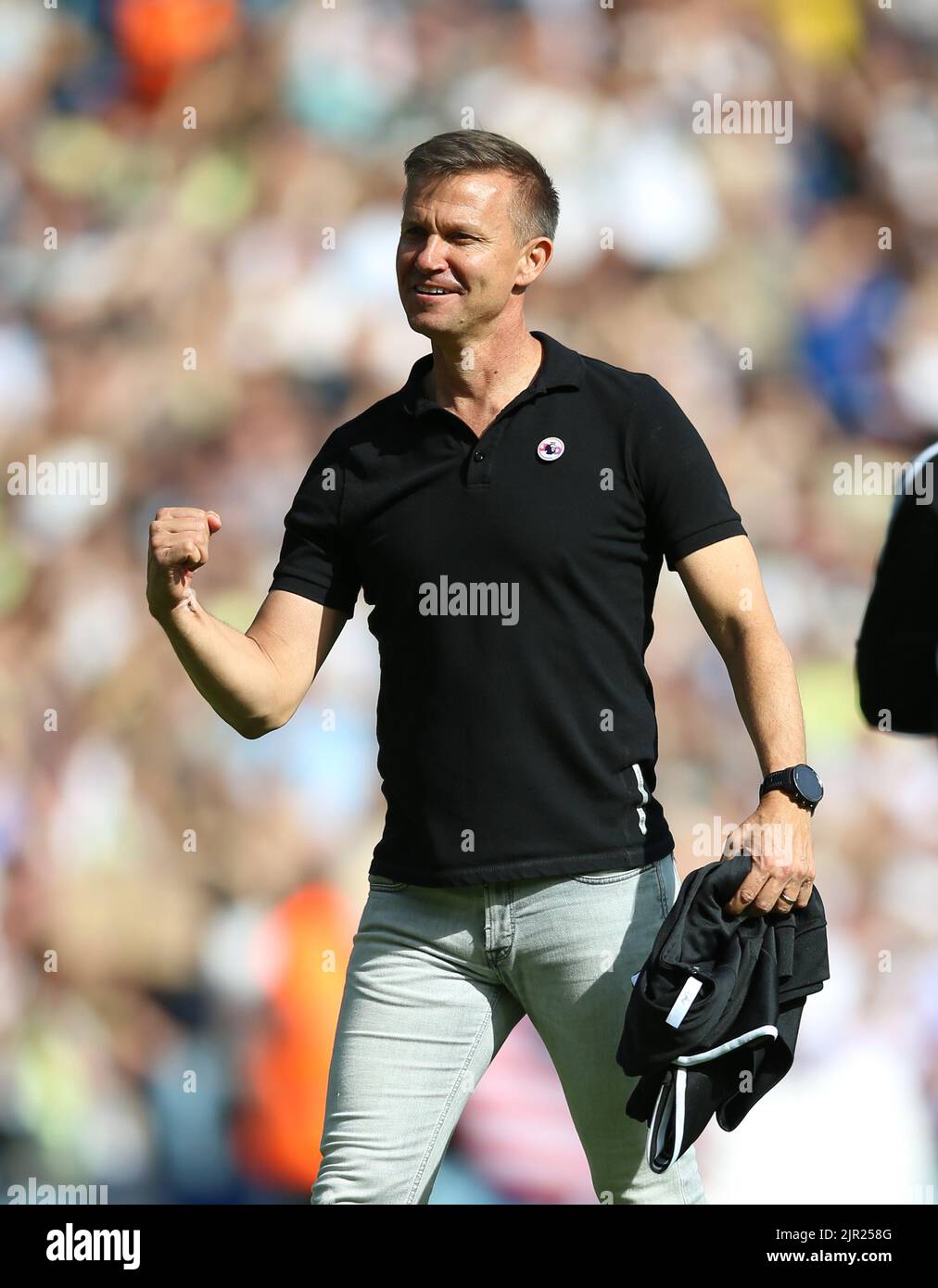 Leeds United Jesse Marsch celebrates following during the Premier ...